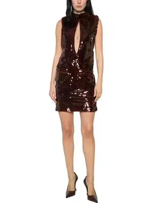 ADRIANA DEGREAS Sequin Dress - Red