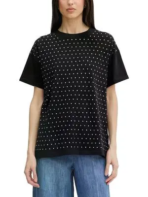 SILVIAN HEACH Rhinestone Embellished T-shirt - Black