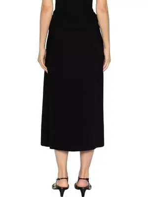 AGNES B. Flared Snap Skirt - Black