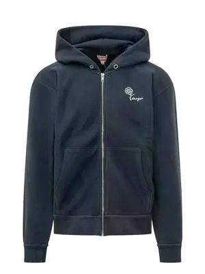 Kenzo Graphic Print Zip-up Hoodie - Blue