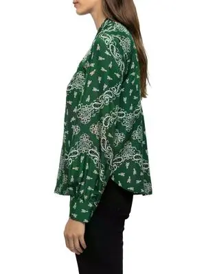 Zadig&Voltaire Twina Silk Long-sleeve Shirt - Green