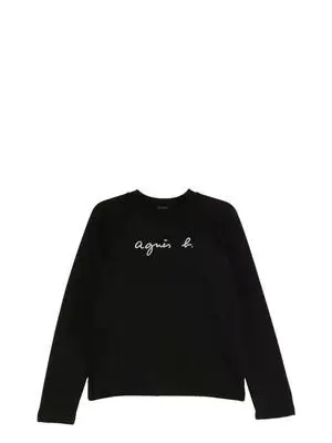 AGNES B. Logo Print Sweater - Black