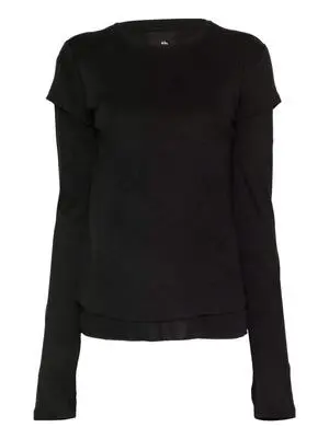THOM KROM Layered Detail Long Sleeve T-shirt - Black