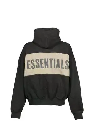 ESSENTIALS Cropped Panelled Hoodie - Grey