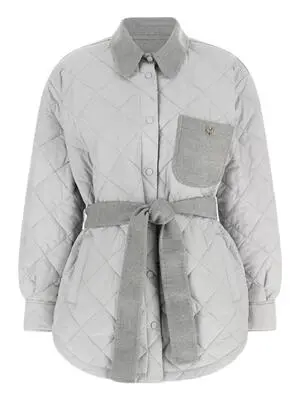 Fabiana Filippi Quilted Belted Jacket - Grey