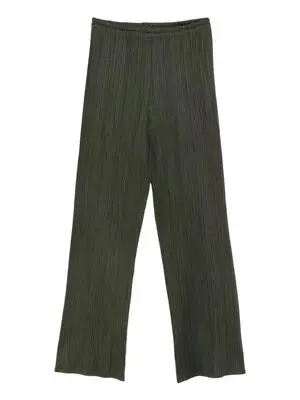 Issey Miyake Plissé-effect Trousers - Green