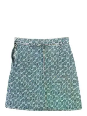 Gucci Gg Jacquard Mini Skirt - Blue