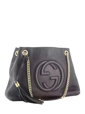 Gucci GUCCI Soho Chain Strap Leather Shoulder Bag Black