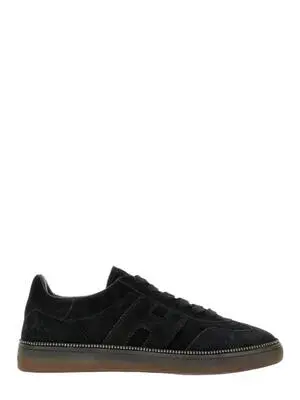 Hogan Embellished Suede Sneakers - Black