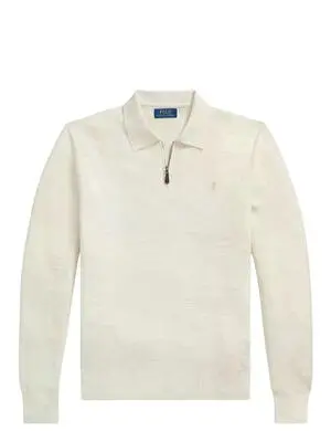 Polo Ralph Lauren Polo Ralph Lauren Washable Wool Quarter-Zip Polo Neutrals