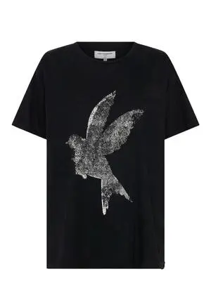 ONETEASPOON Bird Print T-shirt - Black