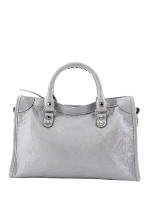 Balenciaga BALENCIAGA Le City Bag Leather Small Tote Bag Grey