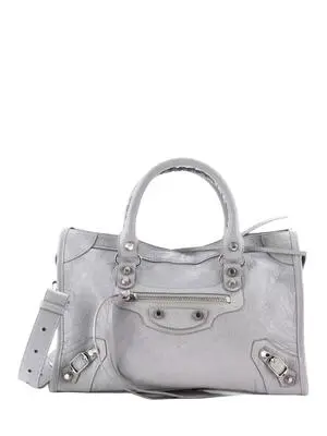 Balenciaga BALENCIAGA Le City Bag Leather Small Tote Bag Grey