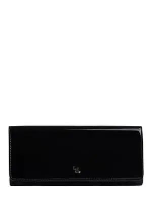 LE SILLA Logo Plaque Foldover Clutch Bag - Black
