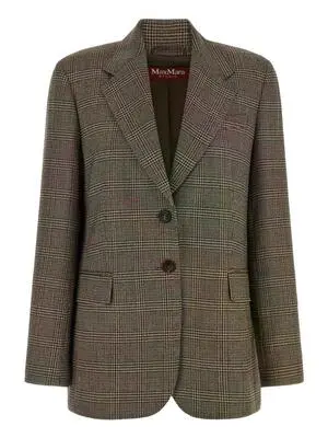 Max Mara Check-pattern Single-breasted Blazer - Brown