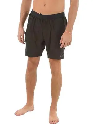 Nike Logo Print Swim Shorts - Black