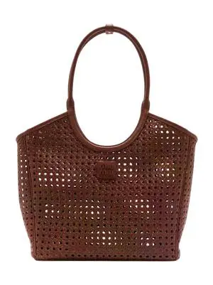 Miu Miu Miu Miu Woven Tote Bag Brown