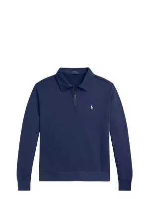 Polo Ralph Lauren Loopback Cotton Collared Quarter-zip Sweatshirt - Blue
