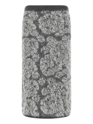 NUDE Jacquard-knit Midi Skirt - Grey