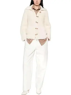 MARANT ETOILE Delinda Ribbed Cardigan - Neutrals