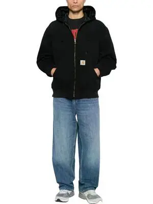 Carhartt Work In Progress Single Knee Logo-patch Jeans - Blue