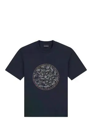 Emporio Armani Graphic-print Cotton T-shirt - Blue