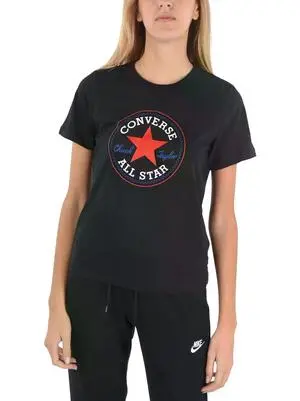 CONVERSE Cotton Logo Print T-shirt - Black