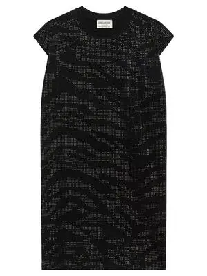 Zadig&Voltaire Roe Dress With Rhinestone Zebra Motif - Black