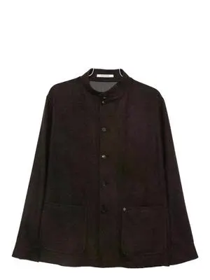 Tagliatore G-klein Button-up Mandarin-collar Jacket - Brown