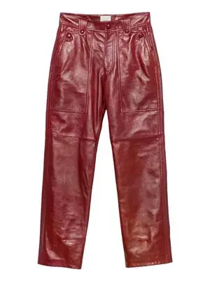 Isabel Marant Étoile Valka Leather Trousers - Red