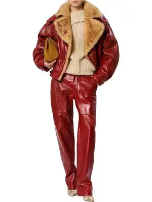 Isabel Marant Étoile Valka Leather Trousers - Red