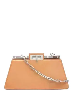 FENDI Fendi Medium Leather Peekaboo Cut Chain Shoulder Bag