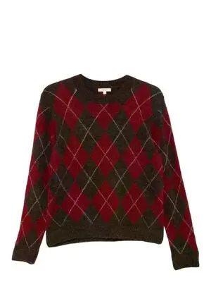 YERSE YERSE Argyle Knit Sweater