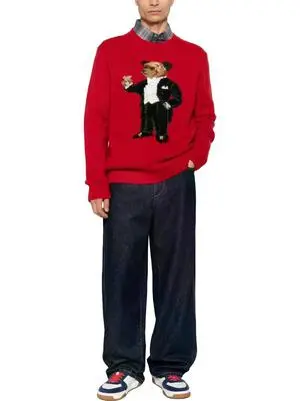 Polo Ralph Lauren Polo Bear Intarsia-knit Sweater - Red