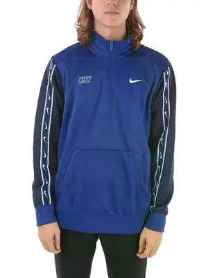 Nike Logo Print Half-zip Sweatshirt - Blue