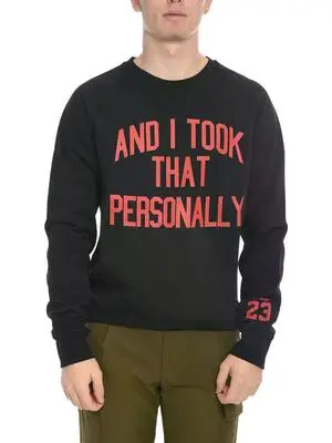 SCRIMMAGE Graphic Print Crewneck Long Sleeve Sweatshirt - Black