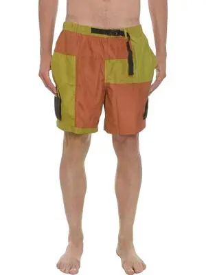 Nike Color-block Cargo Swim Shorts - Orange