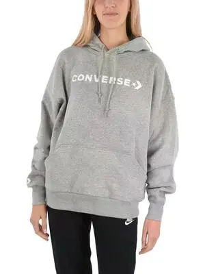 CONVERSE Embroidered Logo Hoodie - Grey