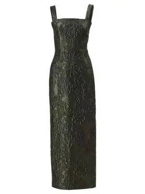 Carolina Herrera Floral Jacquard Maxi Dress - Green