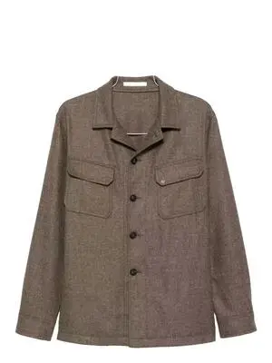 Tagliatore Button-up Wool Jacket - Brown