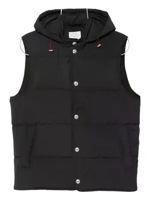 Eleventy Hooded Quilted Gilet - Black
