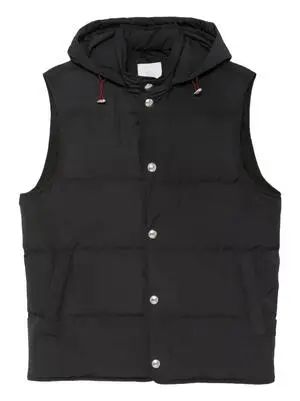Eleventy Hooded Quilted Gilet - Black