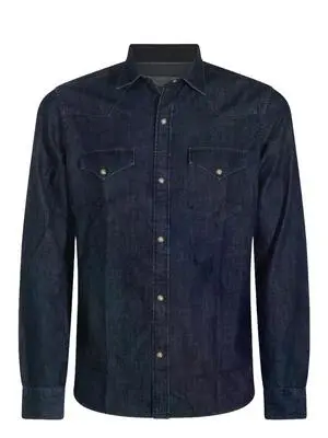 Canali Western-style Denim Shirt - Blue