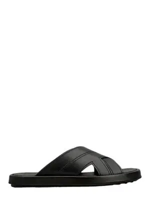 TOD'S Leather Sandals With Embossed Outsole - Black