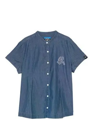 AGNES B. Logo-embroidered Shirt - Blue