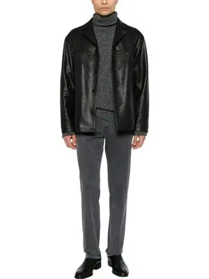 Stefano Ricci Logo Plaque Straight Leg Trousers - Grey