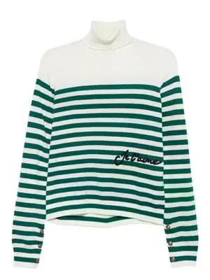 LIU JO LIU JO Striped Roll Neck Sweater With Logo Detail