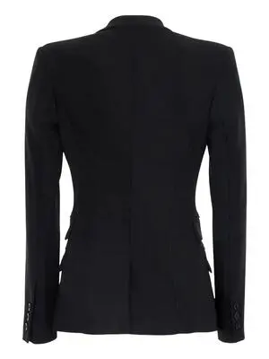 Elisabetta Franchi Jacket In Lightweight Crêpe - Black