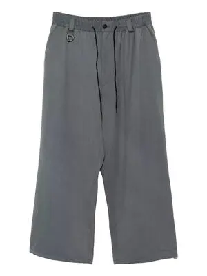 Y3 X Yohji Yamamoto Wide Leg Drawstring Trousers - Grey
