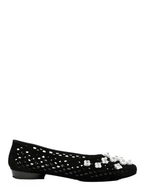 HEAVENLY JELLY HEAVENLY JELLY Floral-Embellished Perforated Ballet Flats